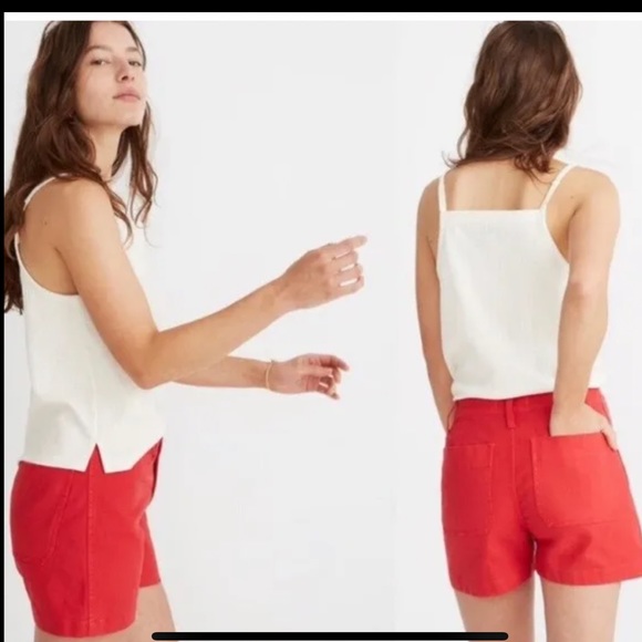 Madewell | Shorts | Madewell Red High Rise Emmett Shorts Sz 32 | Poshmark